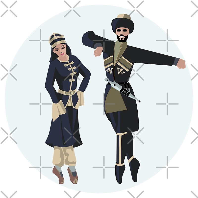 "Circassian Dancer Couple - Pixelesk" by Pixelesk | Redbubble