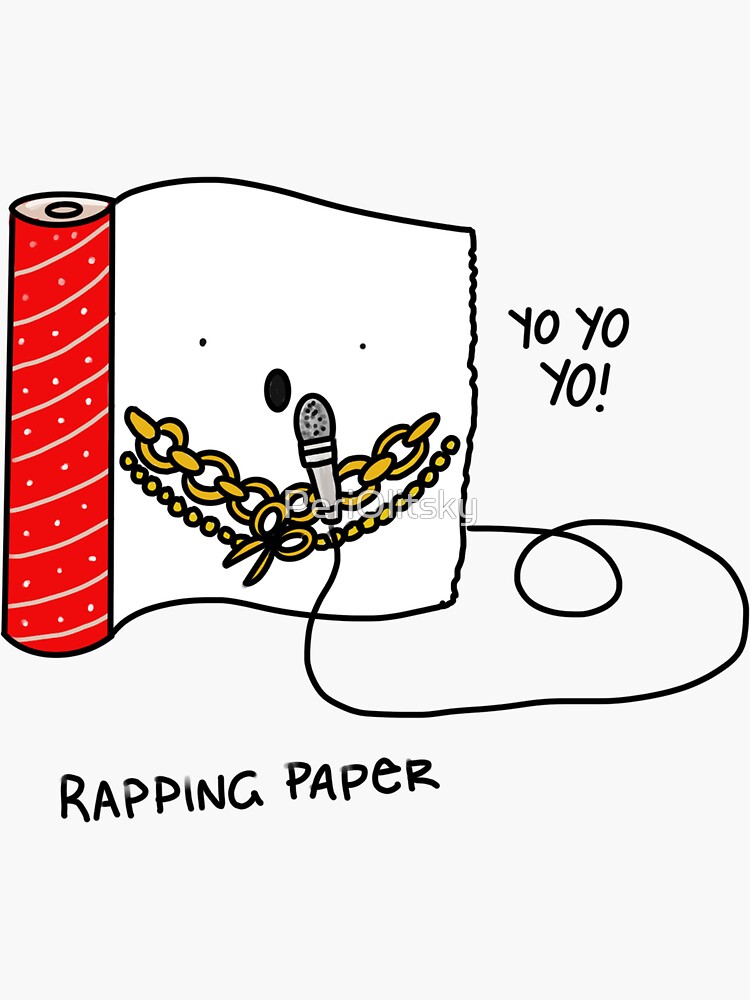"Rapping Paper" Sticker for Sale by PeriOlitsky | Redbubble
