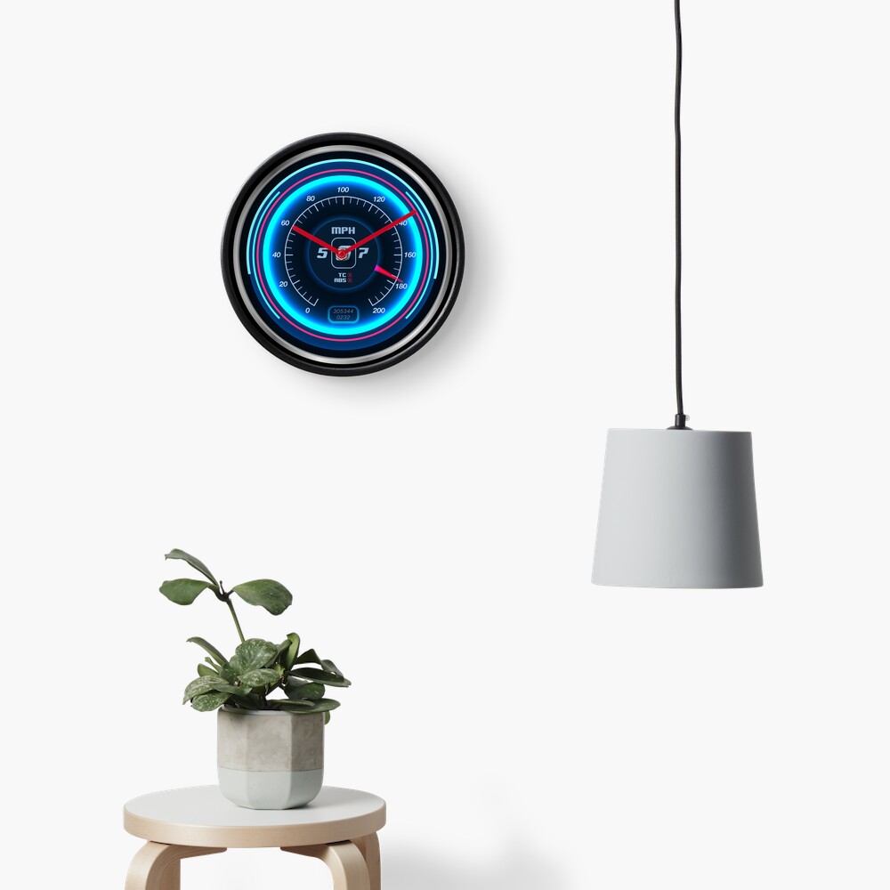 "Neon Speedo" Clock for Sale by PetrolHeads | Redbubble