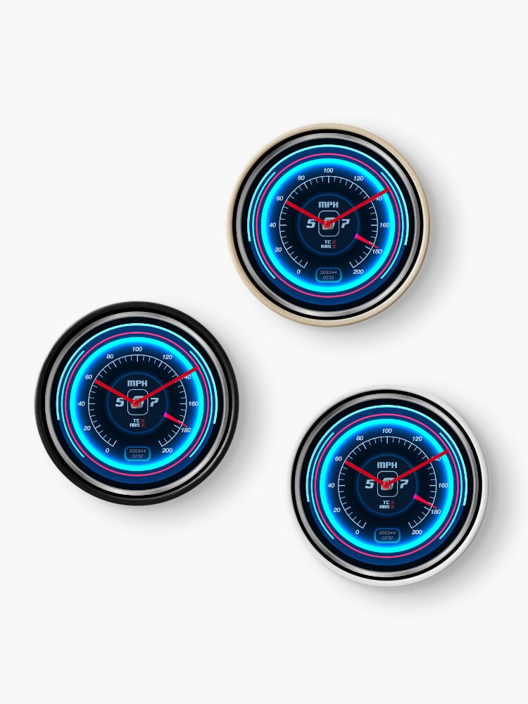 "Neon Speedo" Clock for Sale by PetrolHeads | Redbubble