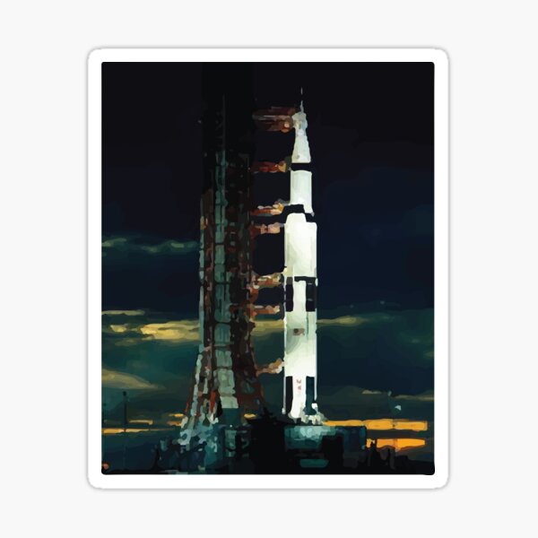 "Saturn V on Launchpad Vectorized" Sticker by JimsTshirts | Redbubble