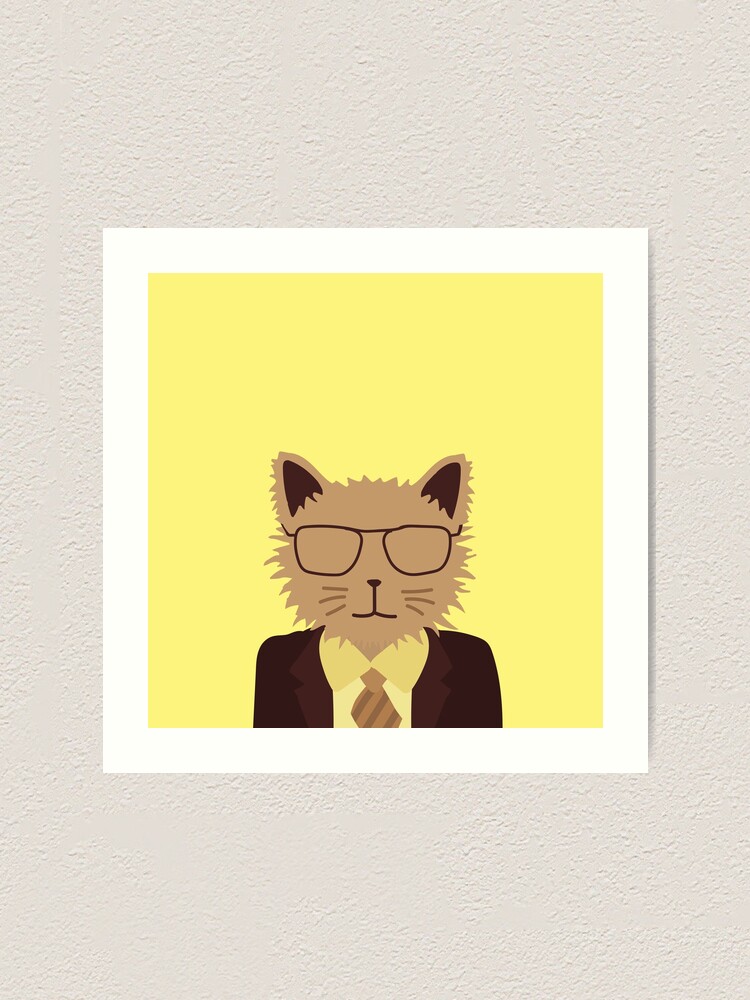 "Dwight Schrute Cat Cartoon" Art Print by SunnyLemonader | Redbubble