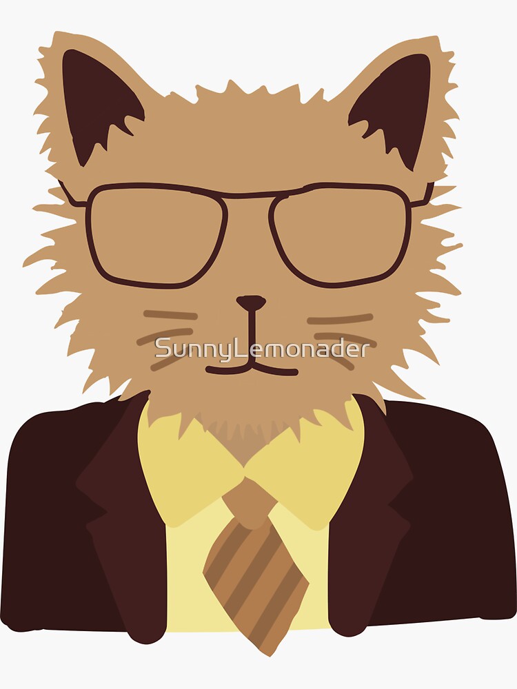 "Dwight Schrute Cat Cartoon" Sticker by SunnyLemonader | Redbubble