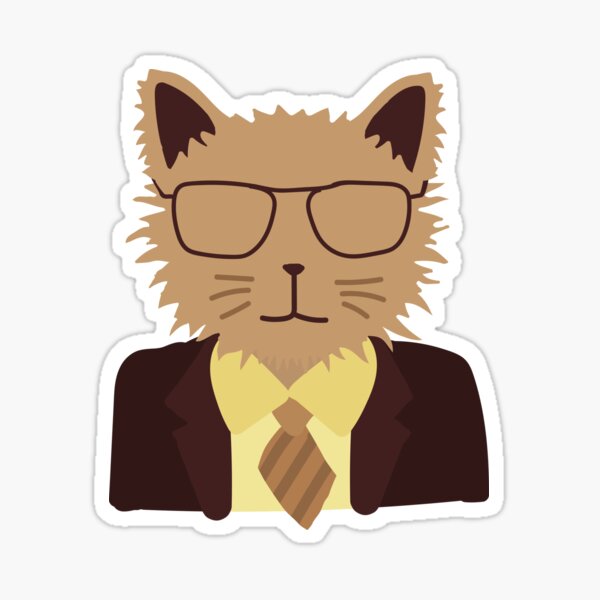 "Dwight Schrute Cat Cartoon" Sticker for Sale by SunnyLemonader | Redbubble