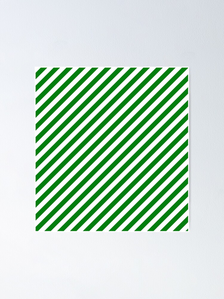 "Green and White Diagonal Stripes" Poster for Sale by starrylite ...