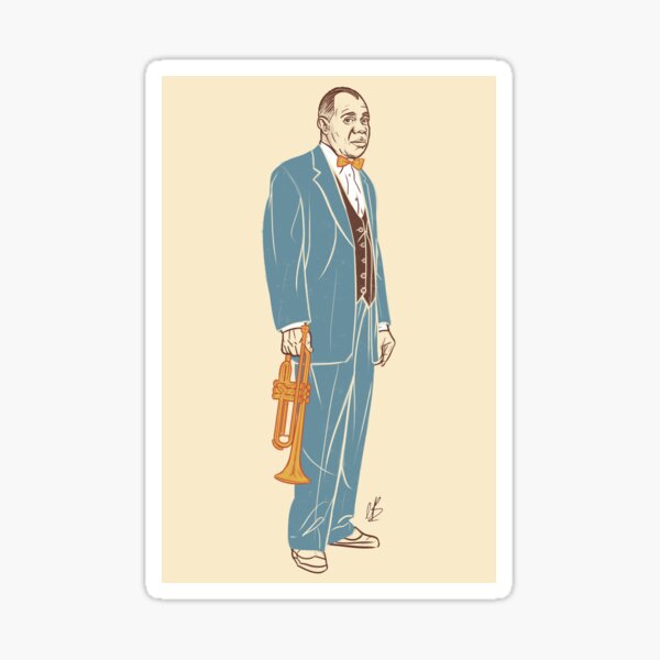 "Louis Armstrong" Sticker by mbortolino | Redbubble
