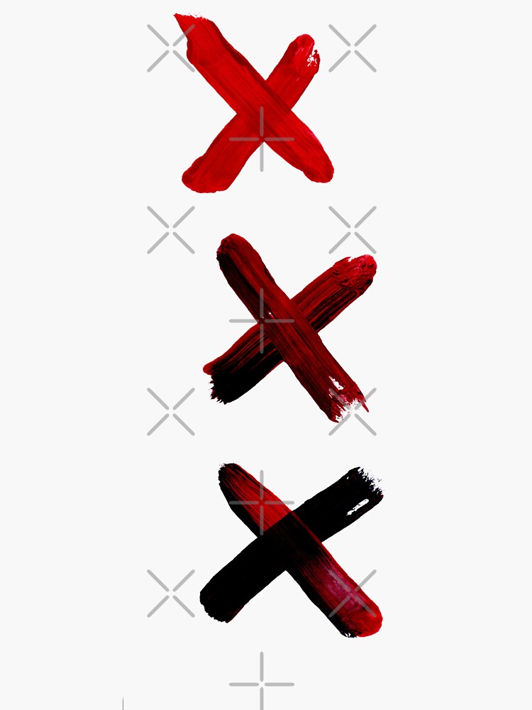 "Blood Red X - Pattern Detail" Sticker for Sale by baudrillier | Redbubble