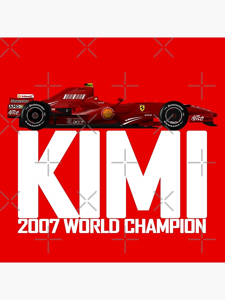 "Kimi Raikkonen - F2007 World Champion Text" Framed Art Print for Sale ...