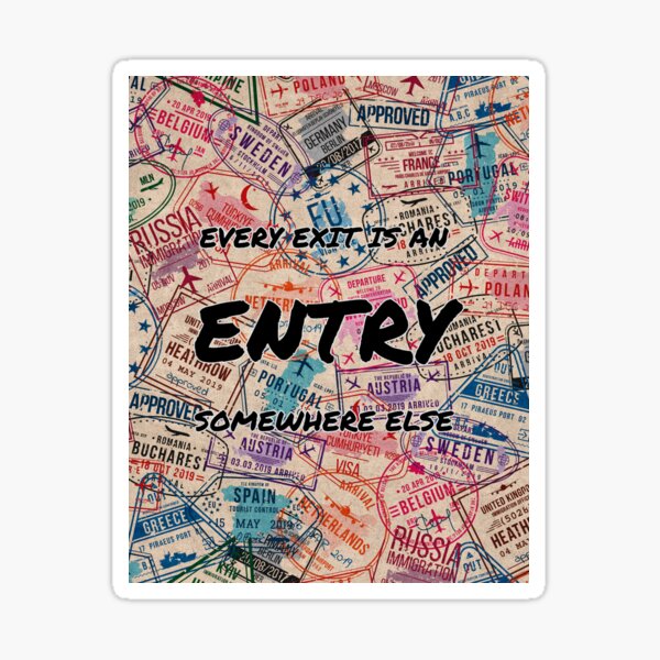 "Passport Entry" Sticker for Sale by JK--A-PEAR-EL | Redbubble