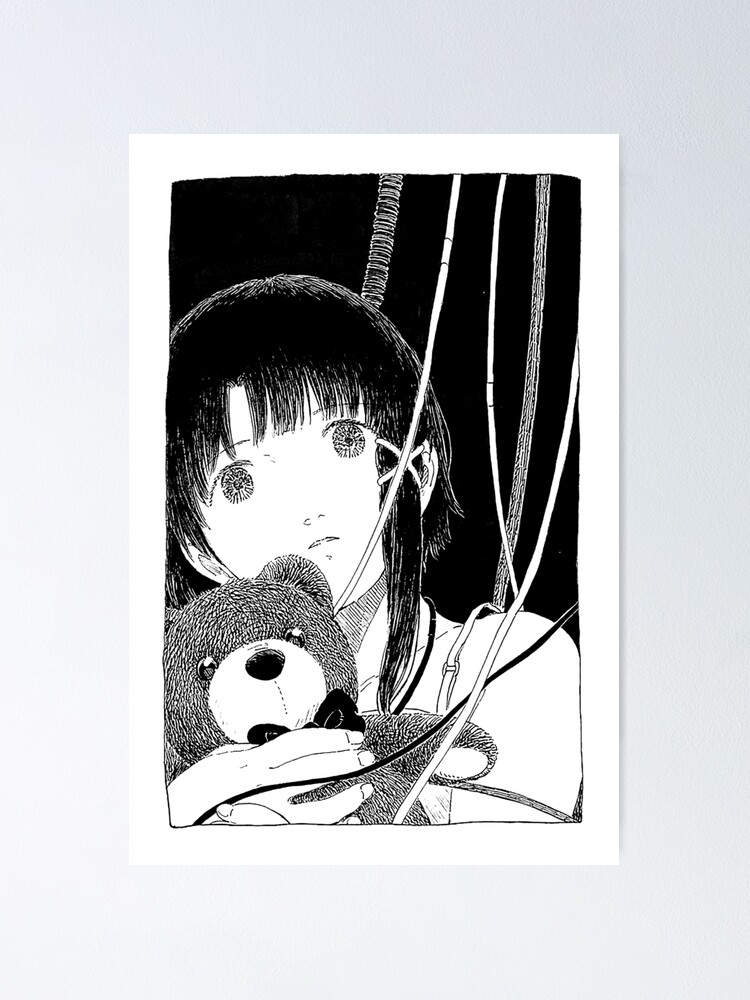 "Lain with bear" Poster by AestheticHoes | Redbubble