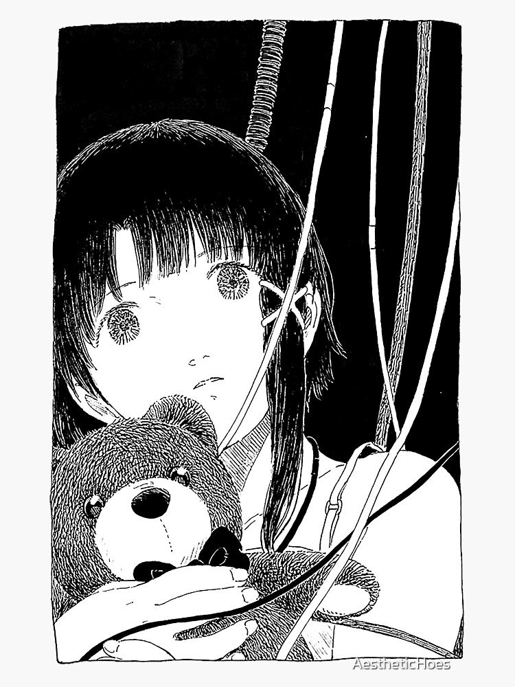 "Lain with bear" Sticker for Sale by AestheticHoes | Redbubble
