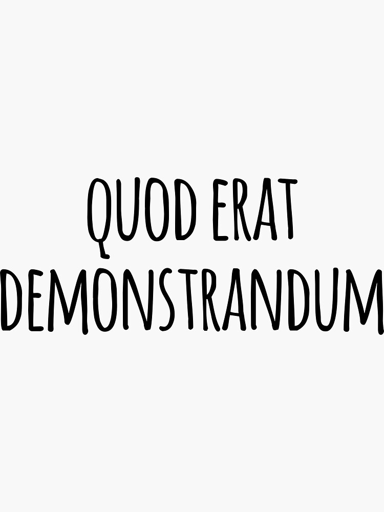 "Quod Erat Demonstrandum- QED" Sticker for Sale by the-elements | Redbubble