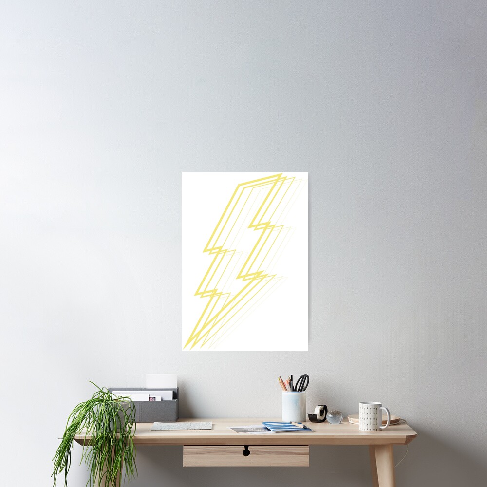 "Yellow Lightning" Poster by feliciasdesigns | Redbubble