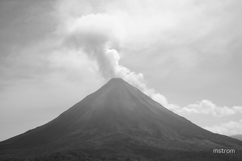 "Active Volcano in Black and White" by mstrom | Redbubble