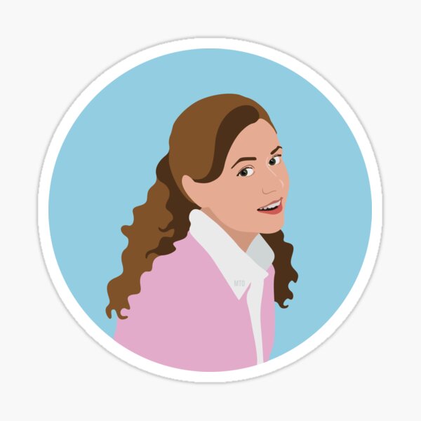 "Pam Beesly, the office " Sticker for Sale by theofficeshop | Redbubble