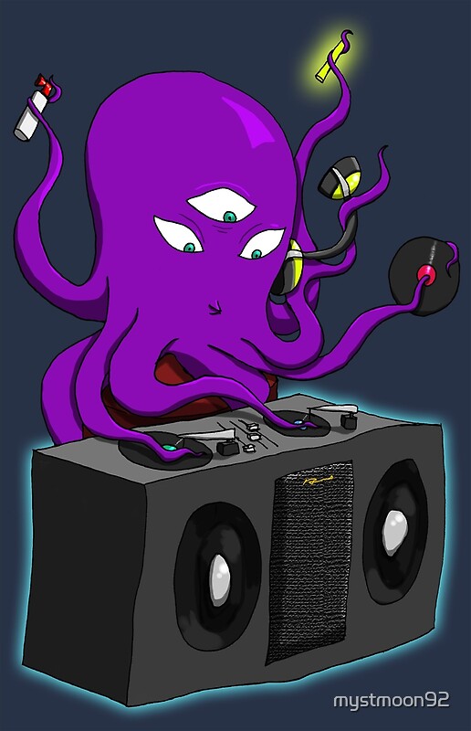 "DJ Octopus" by mystmoon92 | Redbubble
