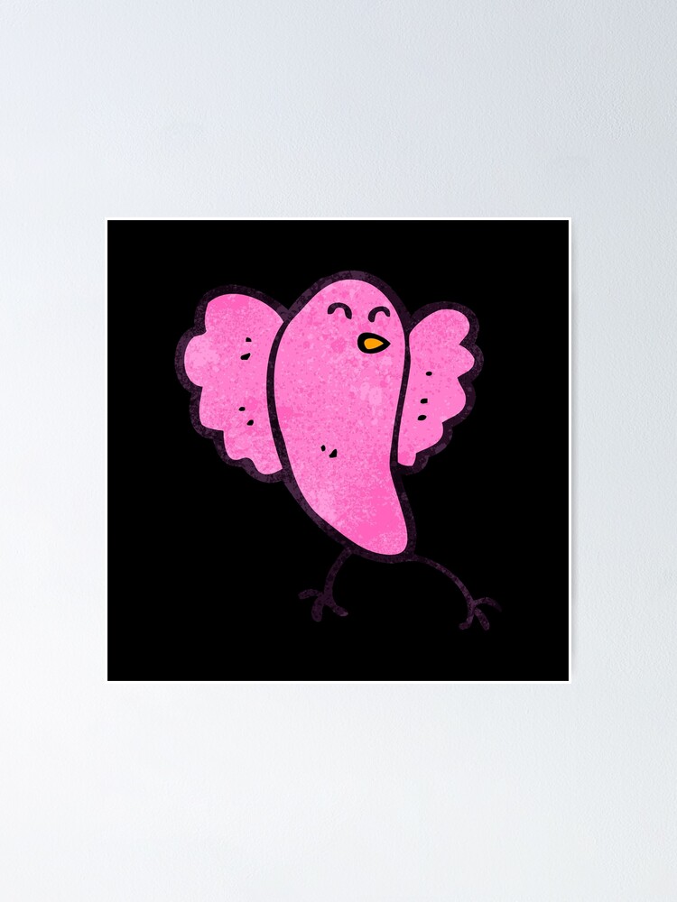 "Happy Dancing Pink Bird" Poster by SpacemanSam13 | Redbubble