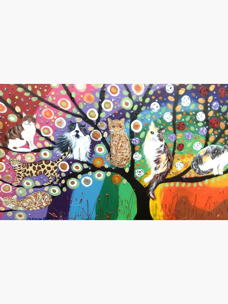 "The Quirky Colourful Cat Tree" Poster for Sale by Casimirasart | Redbubble