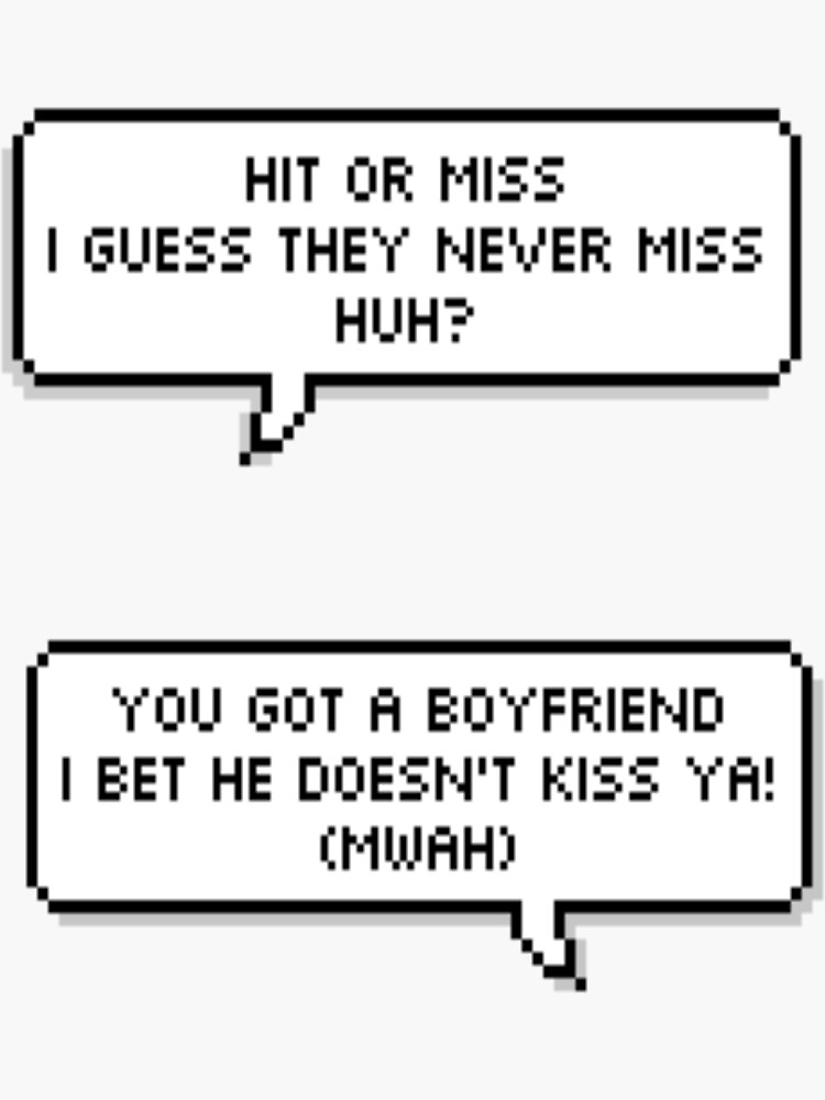 "hit or miss (pack)" Sticker for Sale by virtuallyking | Redbubble