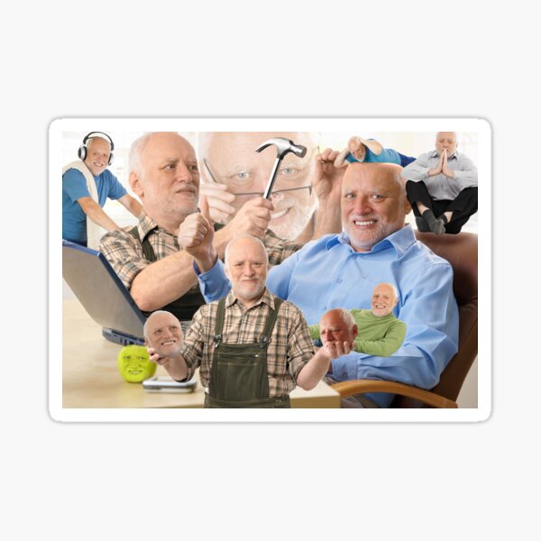 "Hide The Pain Harold Meme" Sticker for Sale by FlashmanBiscuit | Redbubble