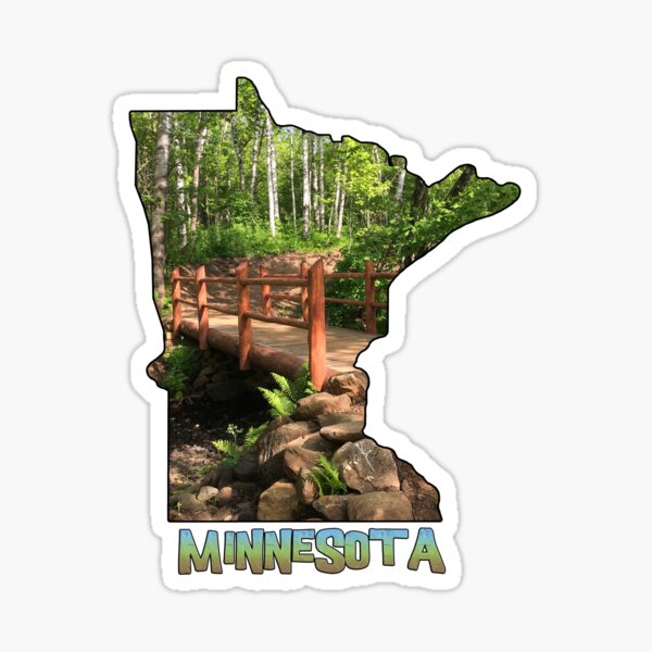 "Minnesota State Outline (Duluth Traverse Bike Trail Bridge)" Sticker ...