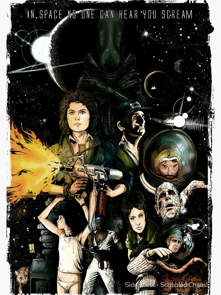 "In Space No One Can Hear You Scream" Sticker by simonbreeze | Redbubble