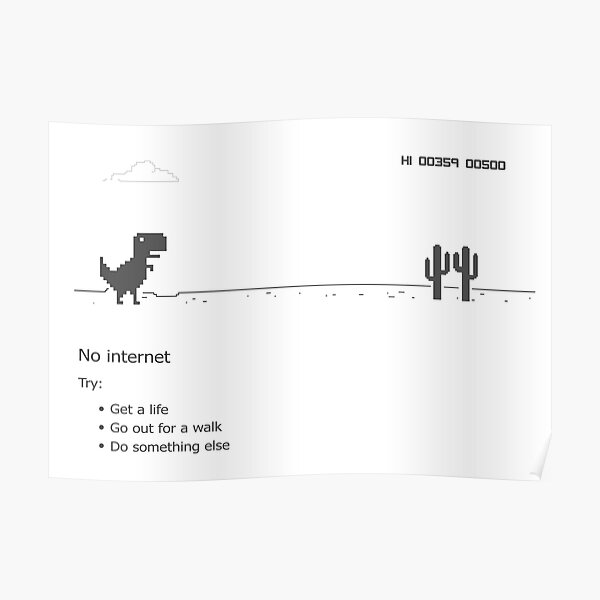 "Error dino - no internet connection" Poster by AuraRinoa | Redbubble