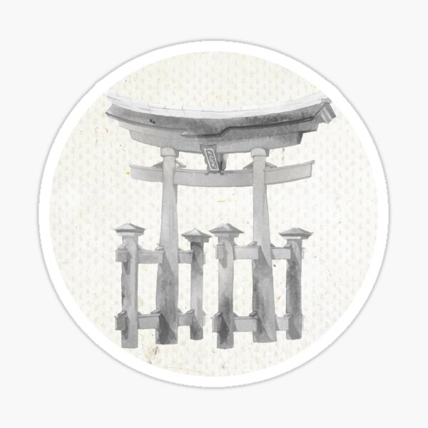 "Japanese Shrine BW" Sticker for Sale by konichiwa101 | Redbubble