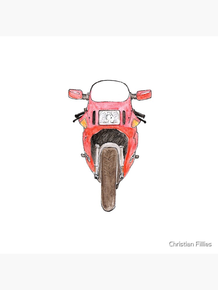 "Legendary Ducati 851/888 (Aquarell Drawing)" Throw Pillow for Sale by ...