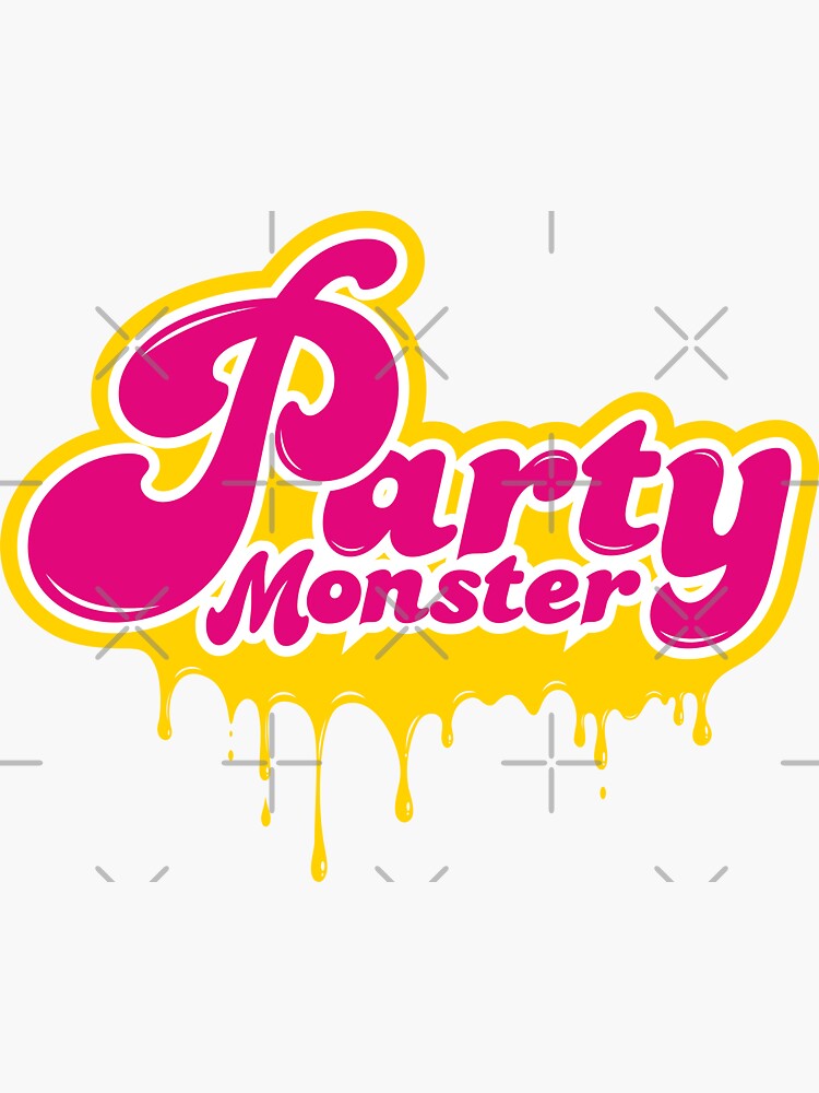 Pegatina «PARTY MONSTER DRIPPING TYPO, POR SUBGIRL» de SUBGIRL | Redbubble