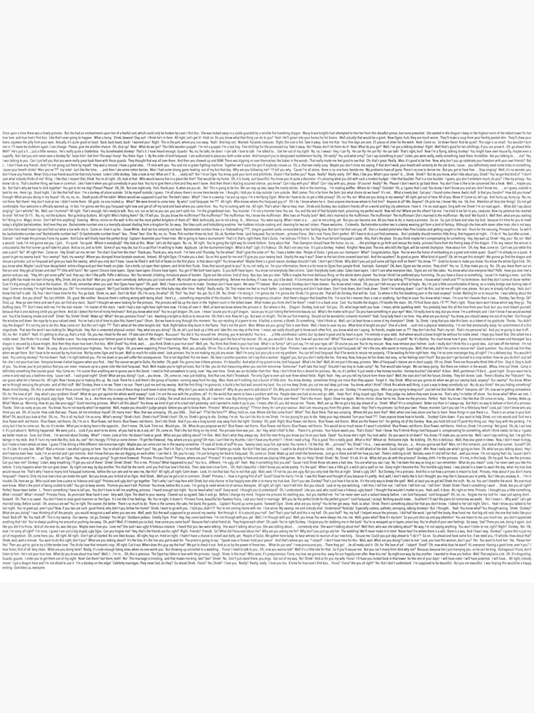 "Entire Shrek Script" Art Print for Sale by annac99 | Redbubble