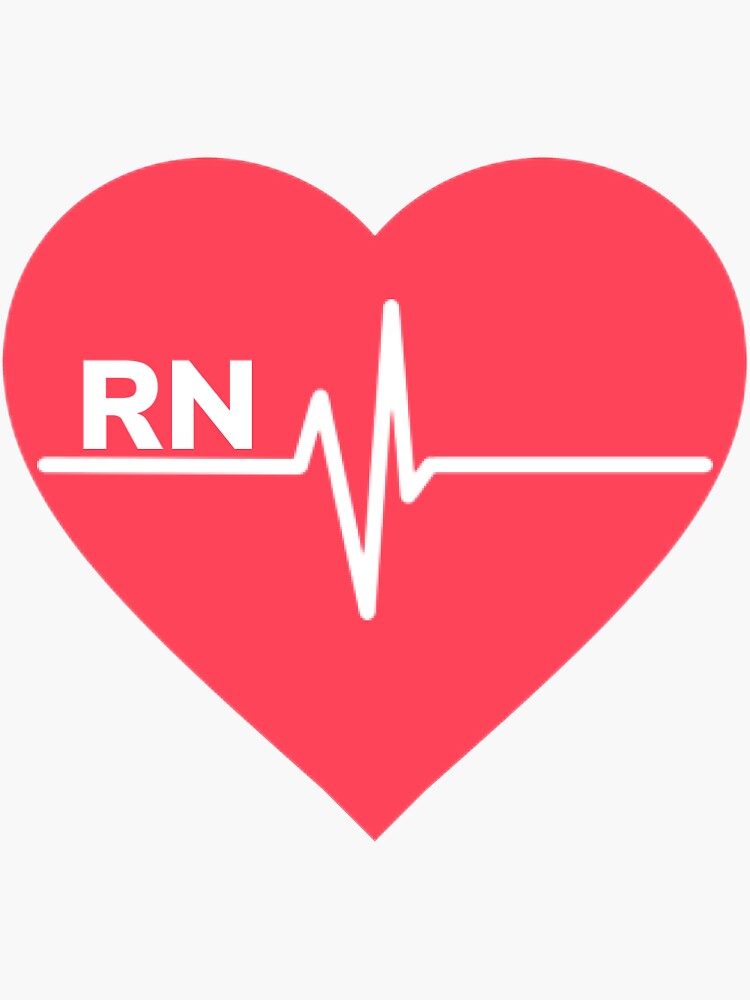 "RN Heart" Sticker by abbymorrill | Redbubble