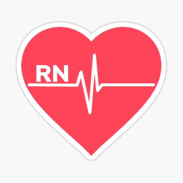 "RN Heart" Sticker by abbymorrill | Redbubble