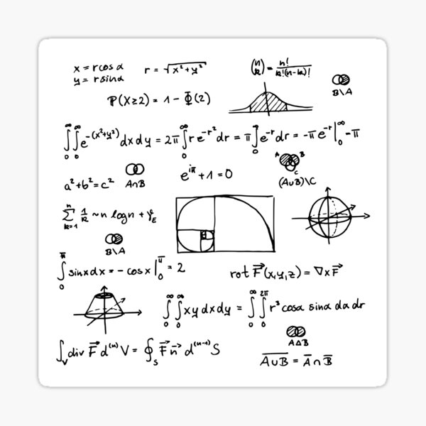 "Nerdy Math - Whiteboard" Sticker for Sale by Valleyfolder | Redbubble