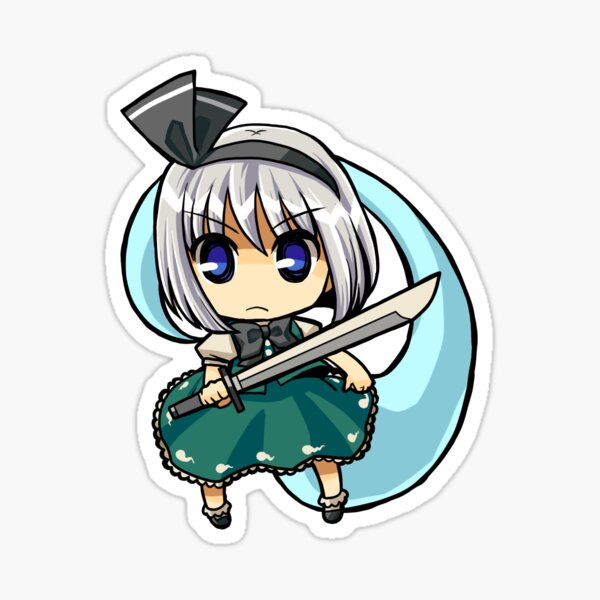 "Konpaku Youmu Chibi" Sticker for Sale by KokoroPopShop | Redbubble
