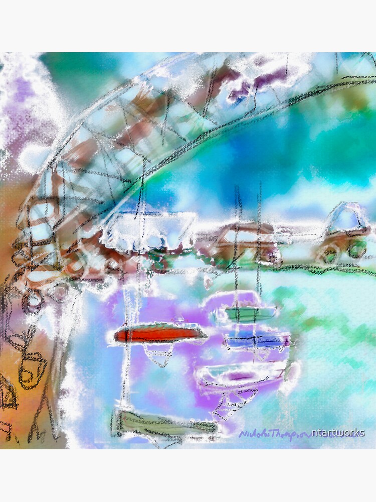 "Cape Cod Traffic Jam Abstract Art" Sticker by ntartworks | Redbubble