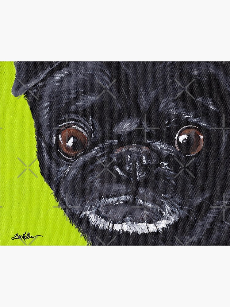 "Black Pug Art, Cute Pug, Dog Painting." Art Print by leekellerart ...