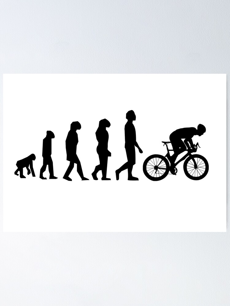 "Evolution of man - biking" Poster for Sale by NTPRINTS | Redbubble