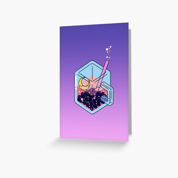 "Moon Boba" Greeting Card by SeerStuff | Redbubble