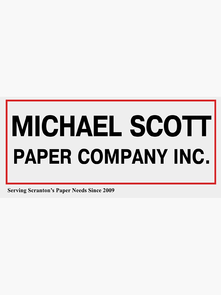 "Michael Scott's Paper company sign from the office US tv show" Sticker ...