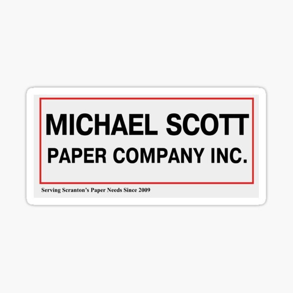 "Michael Scott's Paper company sign from the office US tv show" Sticker ...
