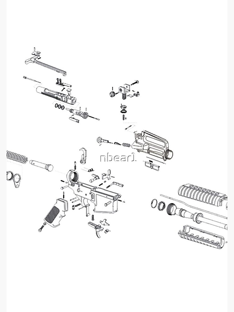 "AR-15 Exploded View" Spiral Notebook for Sale by nbear1 | Redbubble