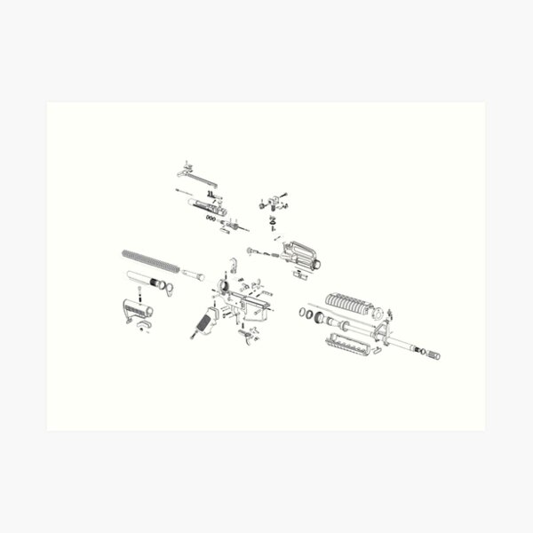 "AR-15 Exploded View" Art Print for Sale by nbear1 | Redbubble