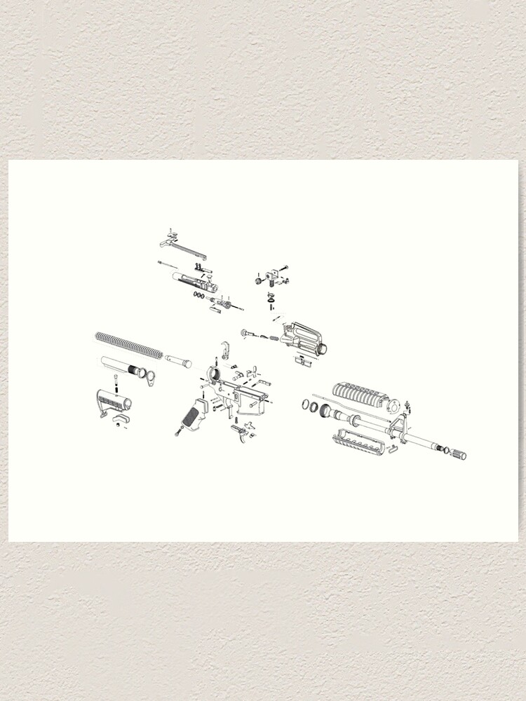 "AR-15 Exploded View" Art Print for Sale by nbear1 | Redbubble