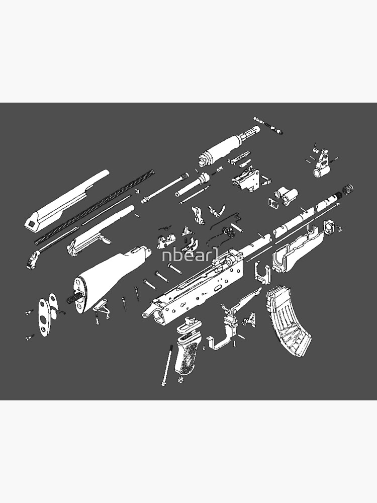 "AK Exploded View" Art Board Print for Sale by nbear1 | Redbubble