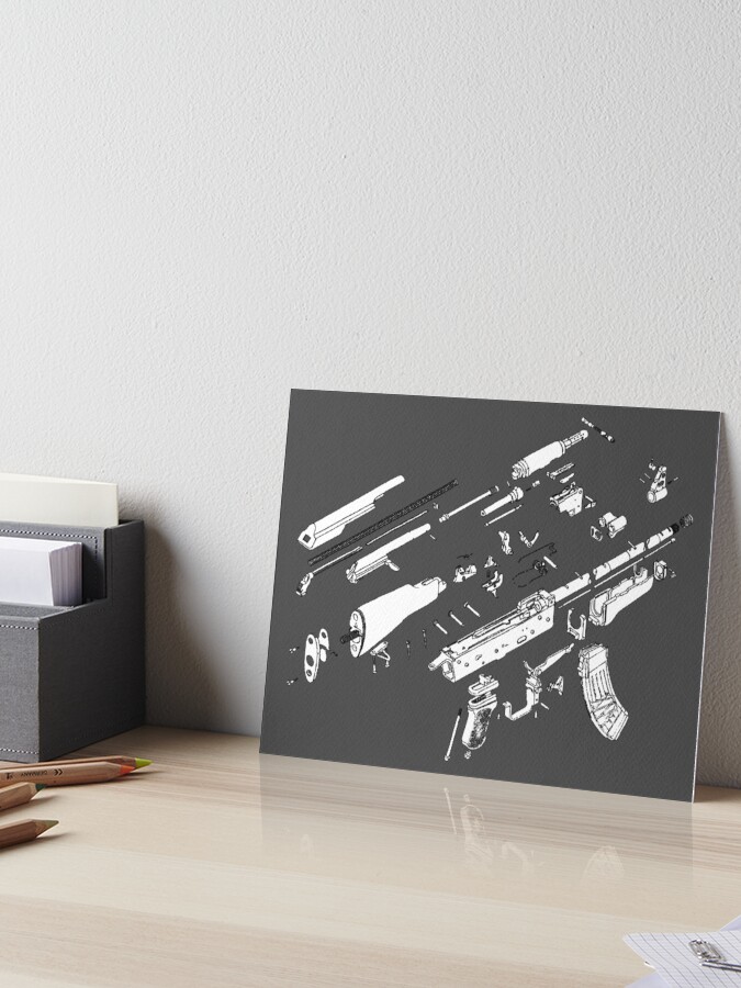 "AK Exploded View" Art Board Print for Sale by nbear1 | Redbubble