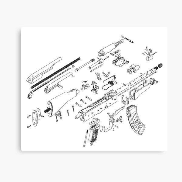 "AK Exploded View" Canvas Print for Sale by nbear1 | Redbubble