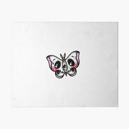 "Cute Skeleton Moth Tattoo Flash" Art Board Print for Sale by ellamobbs ...