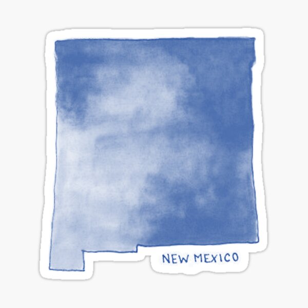 "Blue New Mexico State Map Watercolor" Sticker by Brenander | Redbubble