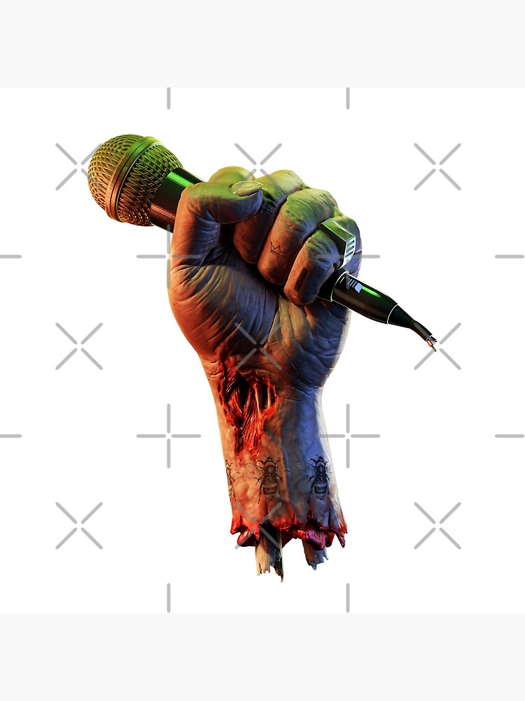 "From our dead hands. Zombie fist with microphone" Photographic Print ...